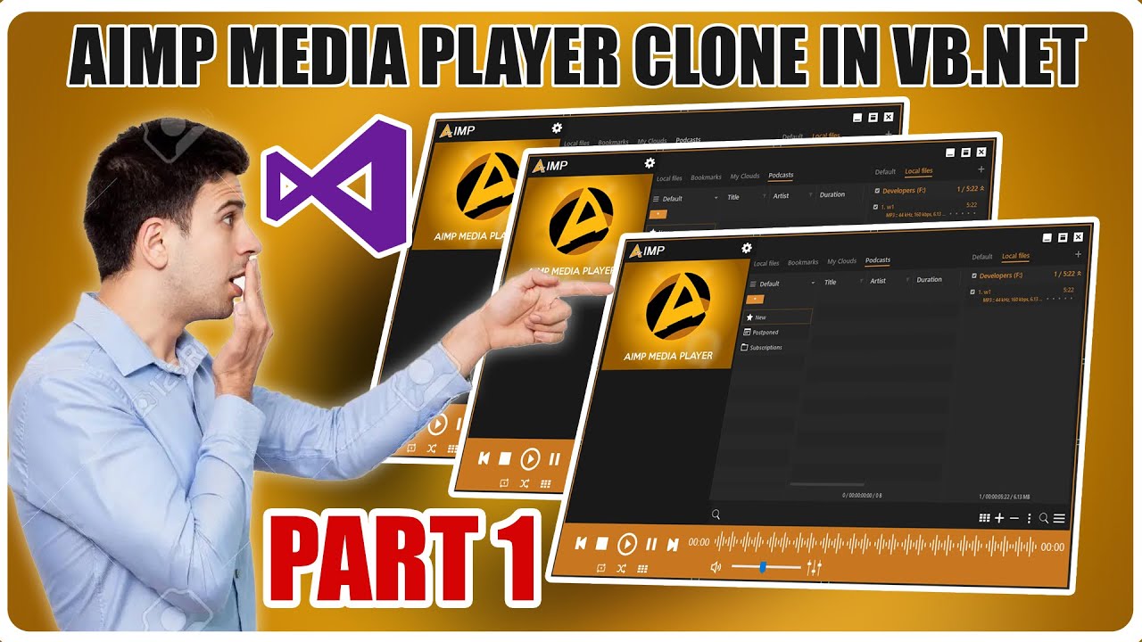 VB NET AIMP MEDIA PLAYER CLONE How to Create Advanced Media Player in ...
