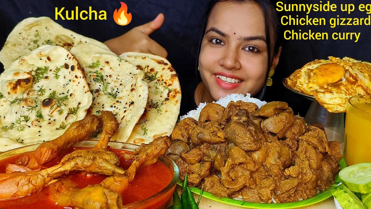 Eating spicy chicken curry, Chicken liver-gizzerd , Sunnyside up egg ...