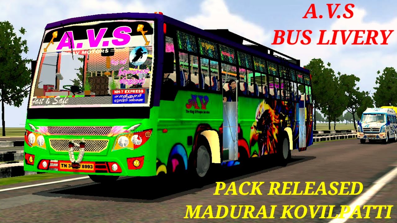 AVS BUS LIVERY PACK RELEASED MADURAI KOVILPATTI - YouTube