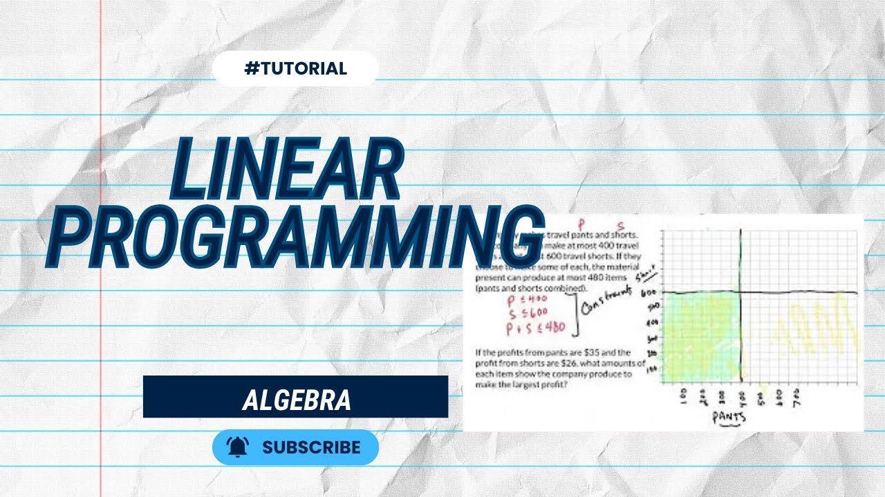 Algebra - Linear Programming - YouTube
