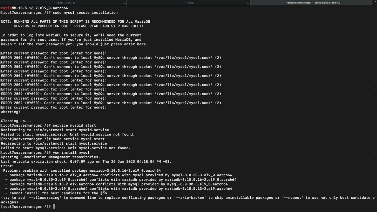 Mysql Mariadb Can T Connect To Local Mysql Server Through Socket Mariadb Rhel Youtube