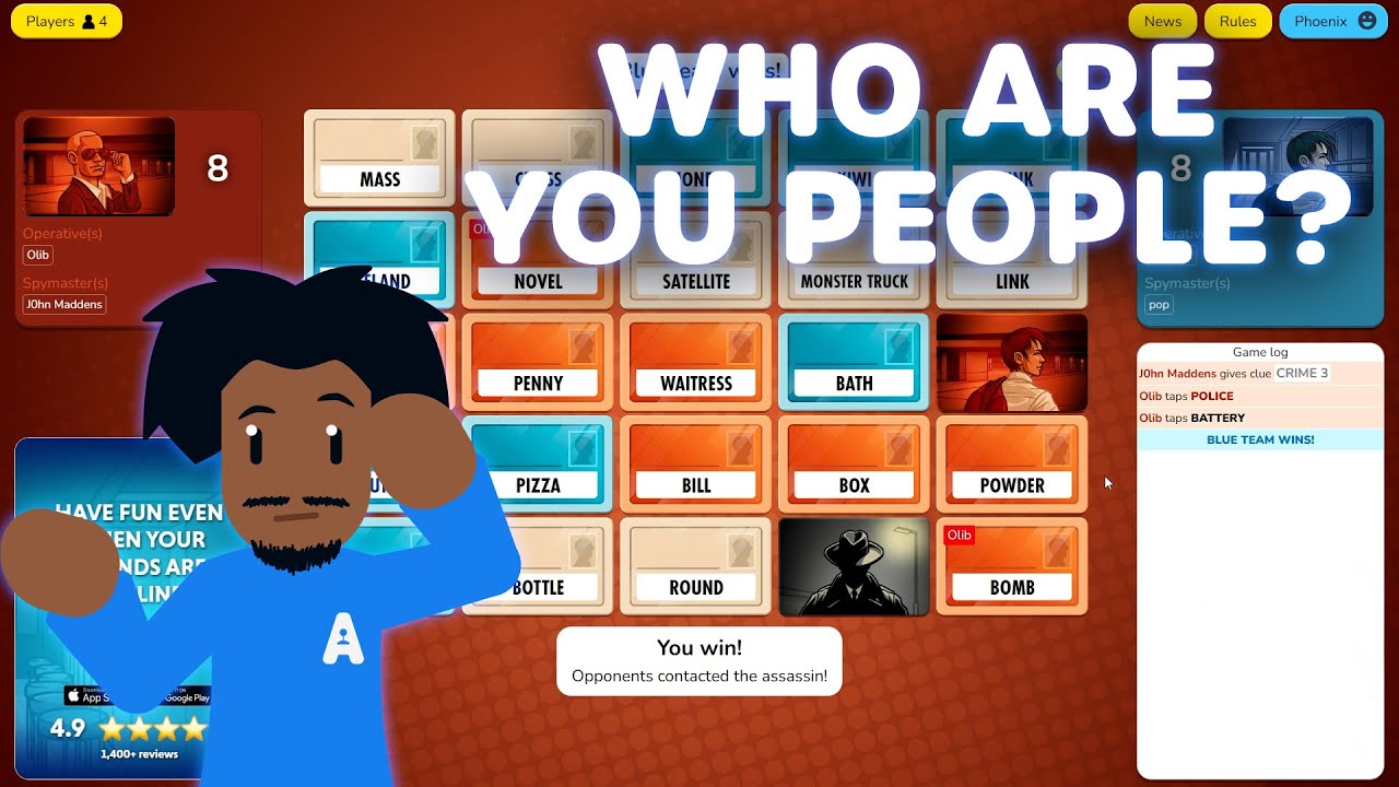 Trying to Figure Out My Friends' Names in Codenames - YouTube