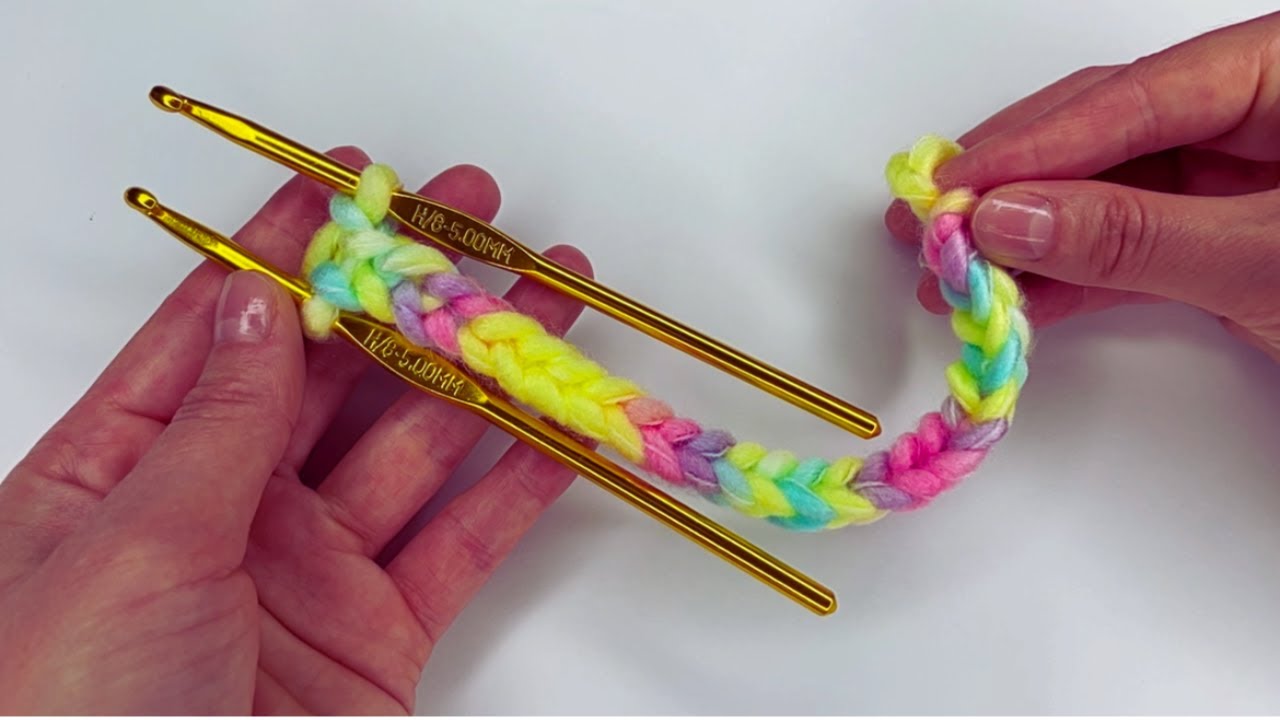 Fast and Easy I-cord using 2 Crochet Hooks - YouTube