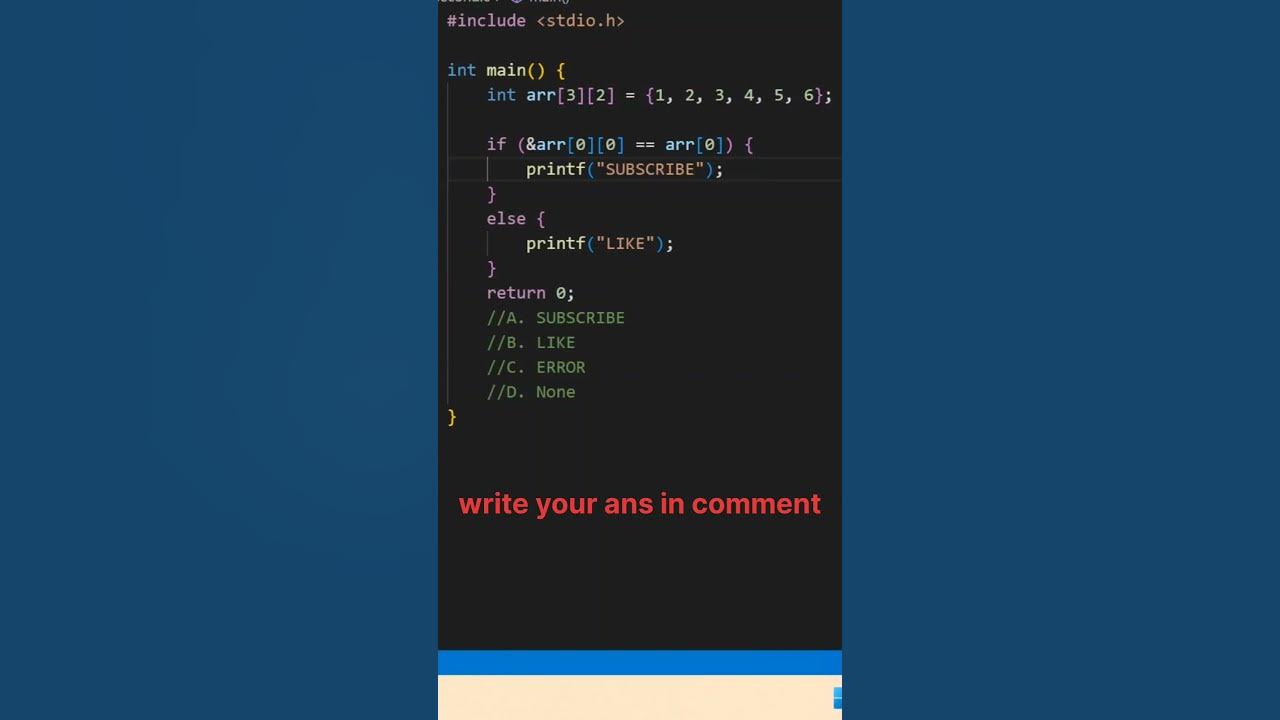 C Programming Exercise 02 C Shorts Shortsvideo Coding Programming Versionup Youtube