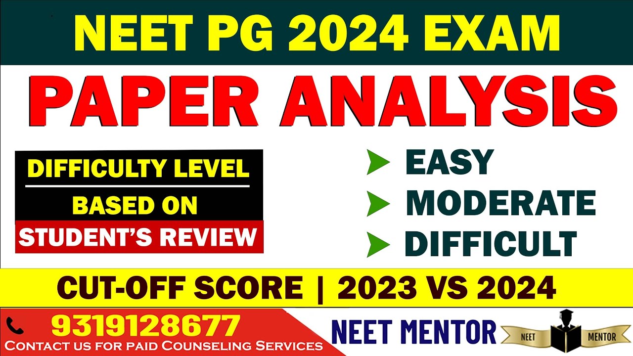 NEET PG 2024 Exam Paper Analysis ll Student's review ll Moderate level ...
