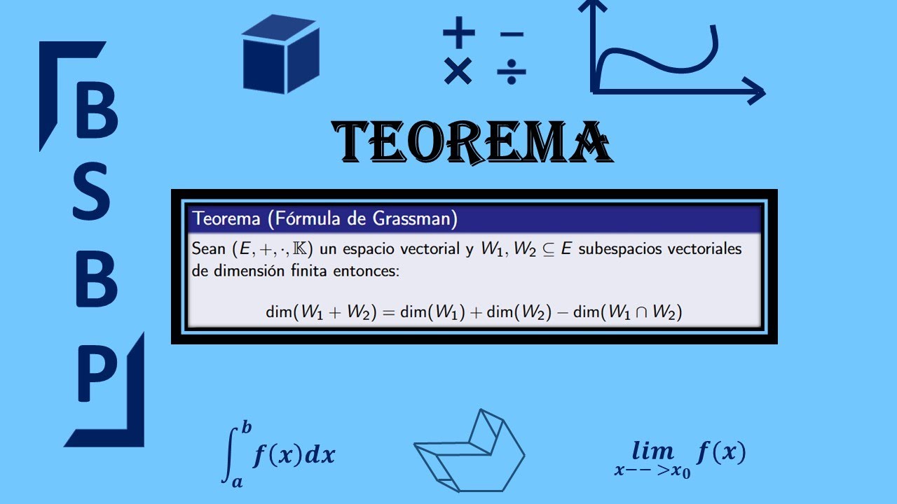 Teorema (Fórmula de Grassman) | Demostración | Suma espacios ...