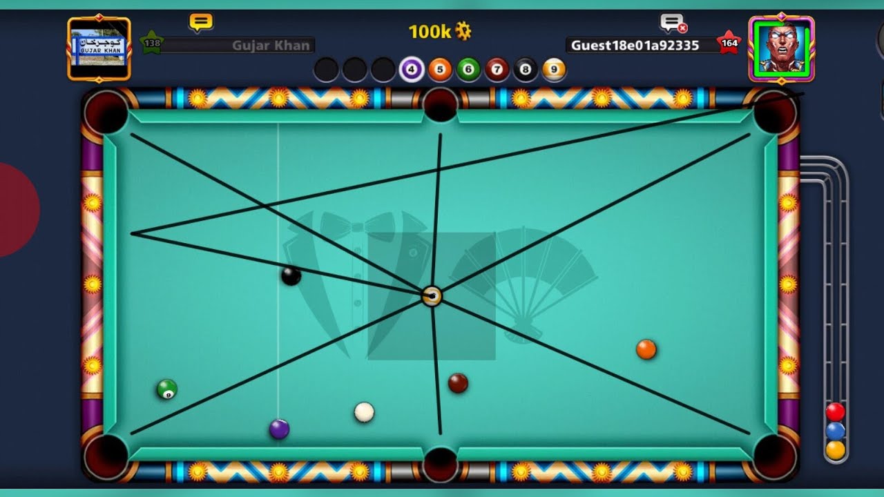 8 ball pool live- guideline tool Gameplay in all table -8 Ball Pool ...