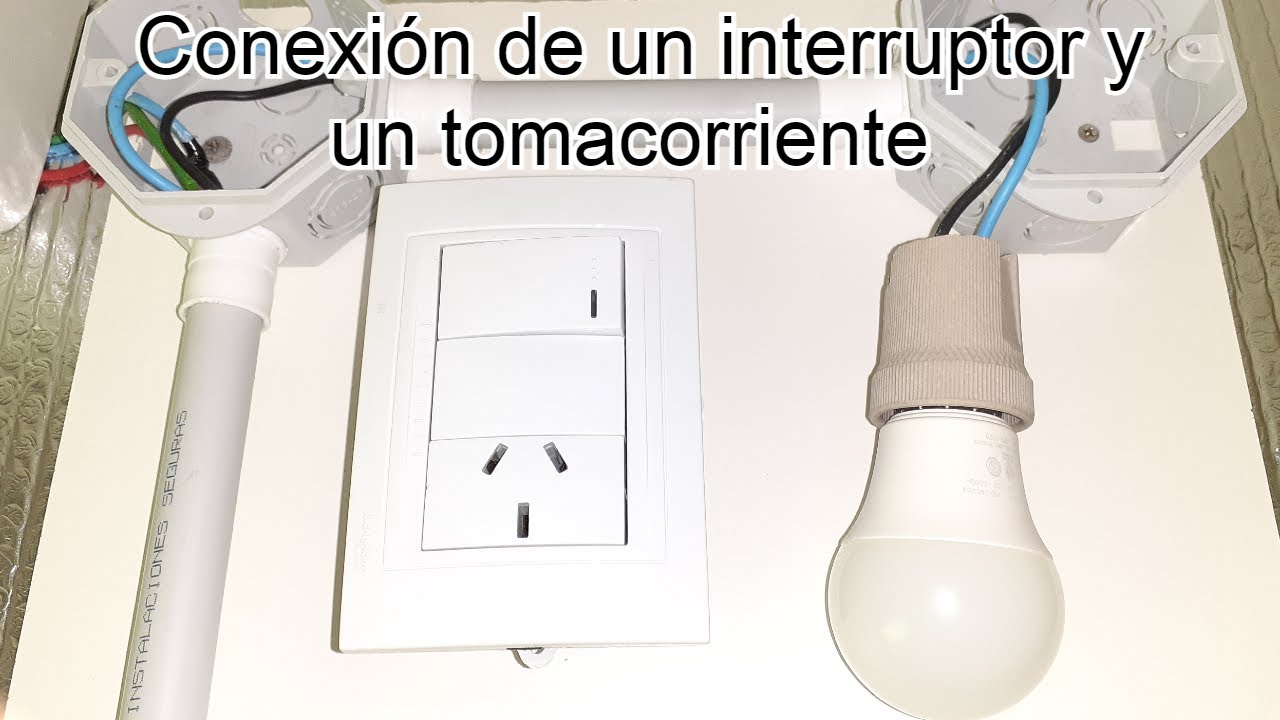 Cómo conectar un interruptor y un tomacorriente - Circuito Mixto - YouTube