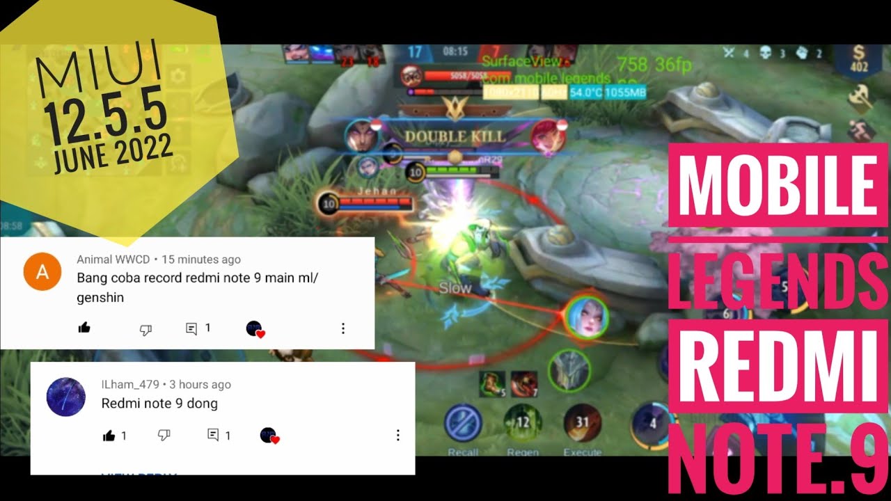 Test Screen Record Redmi Note 9 Mobile Legends Ultra Graphics | Helio ...