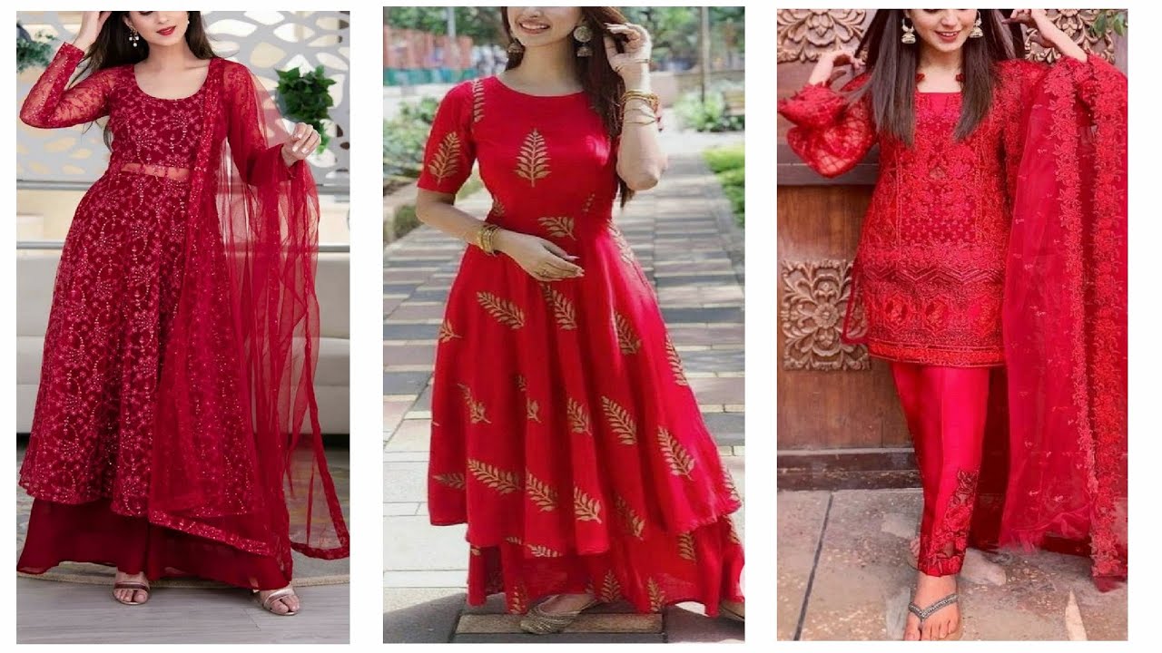2020 #Red #Dresses Designs|#Red Kurti Designs|Red Kameez Design|Red ...