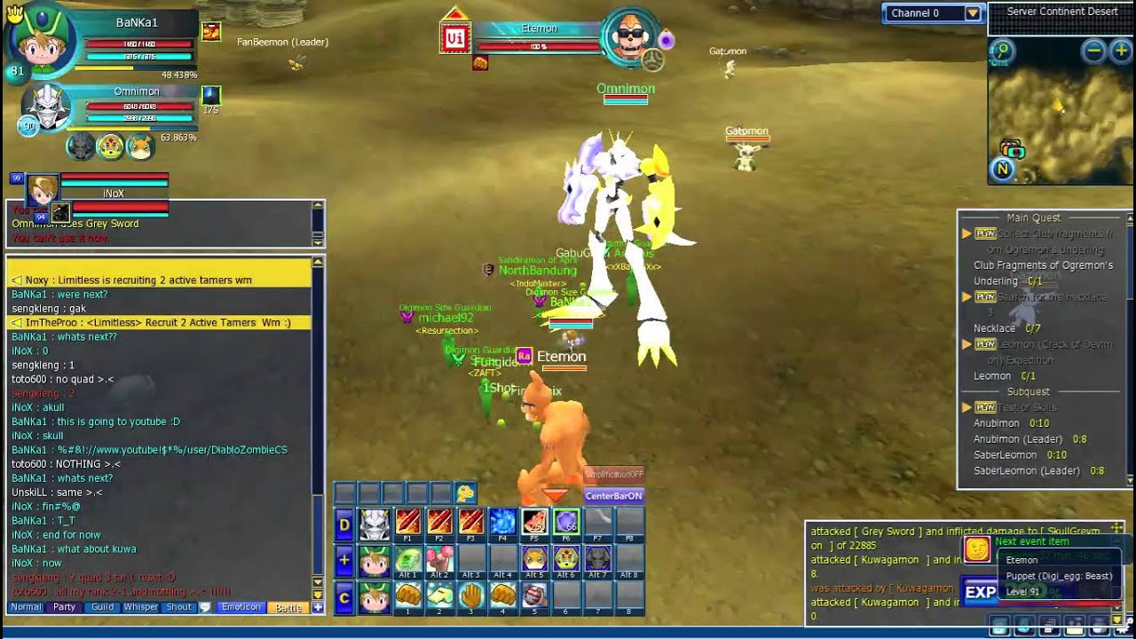 GDMO Mini Etemon Raid Server Continent Desert - YouTube