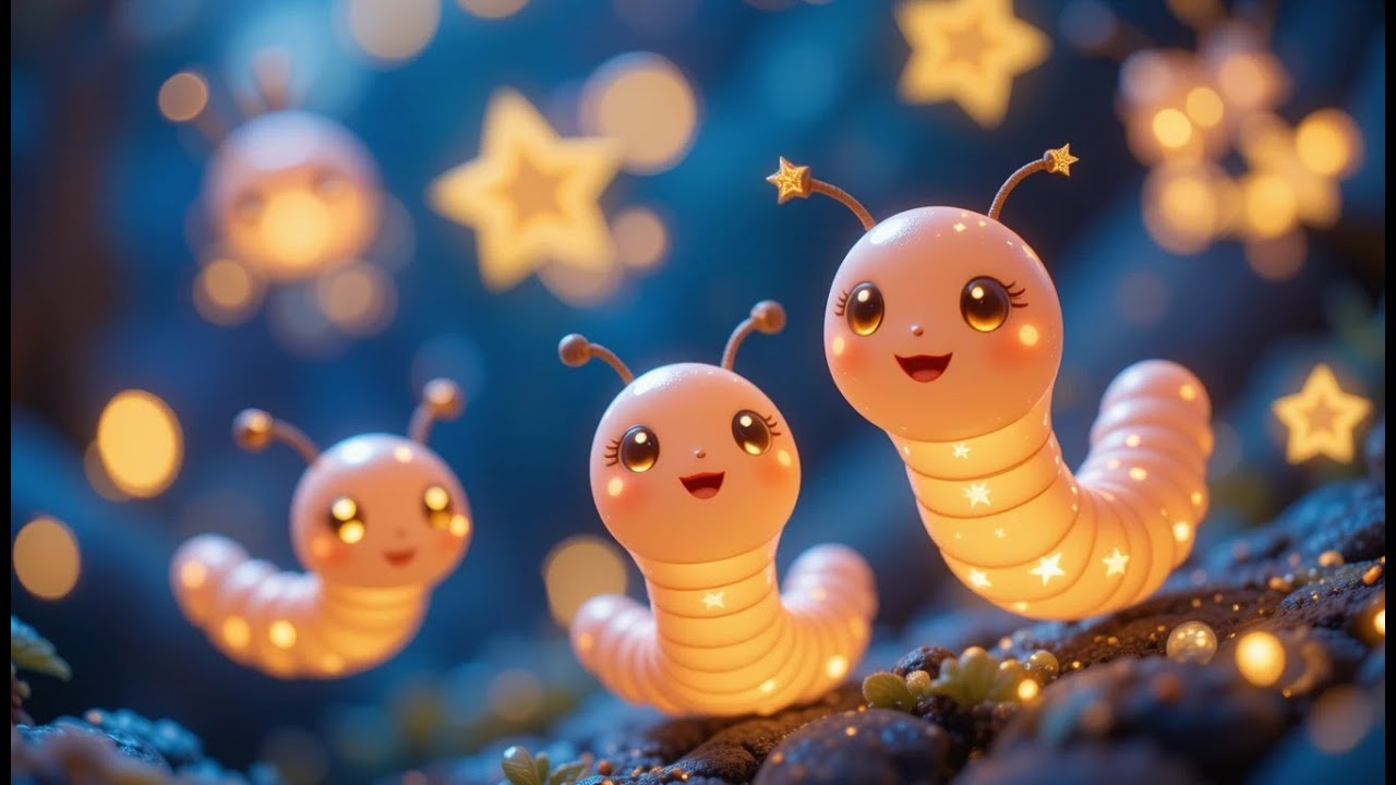 Tiny Glow Worms Light the Skies | Fun Nighttime Song for Kids | Nursery ...