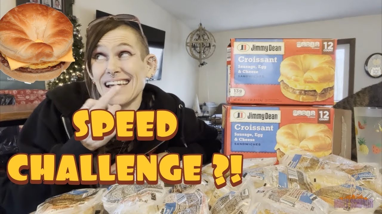 JIMMY DEAN BREAKFAST CHALLENGE | SPEED CHALLENGE | MOM VS FOOD | MOLLY ...
