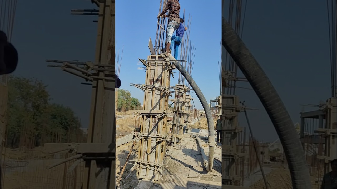 Amazing trick for column casting work | column casting work #ytshorts #column #concrete - YouTube
