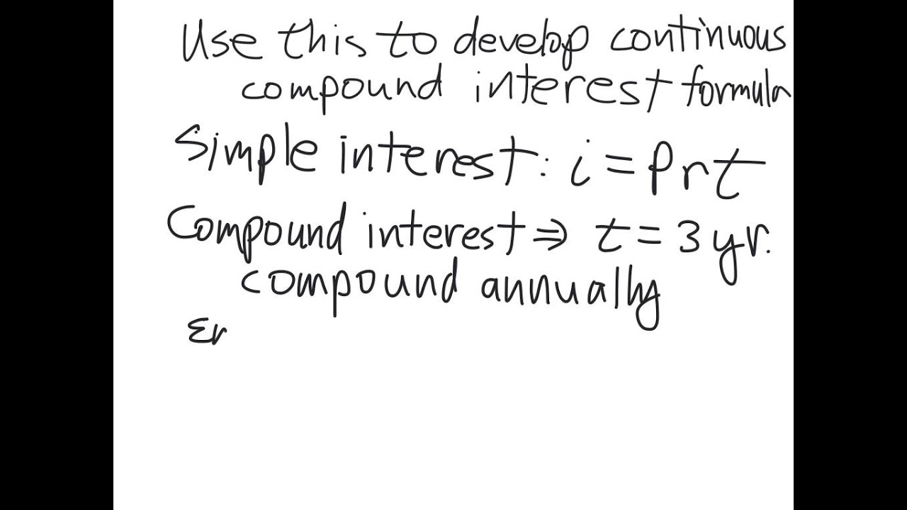 Continuous Compound Interest - YouTube