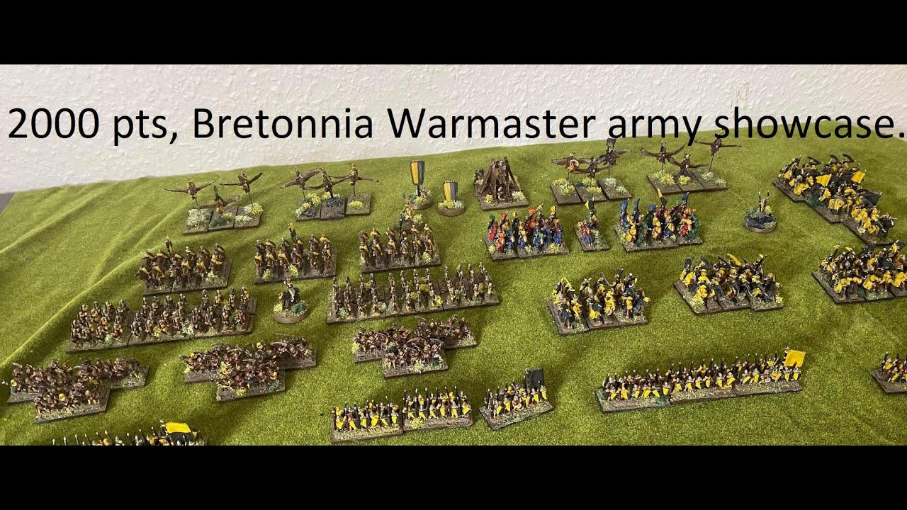 Warmaster Bretonnia army showcase (2000pts, mousillon theme) - YouTube
