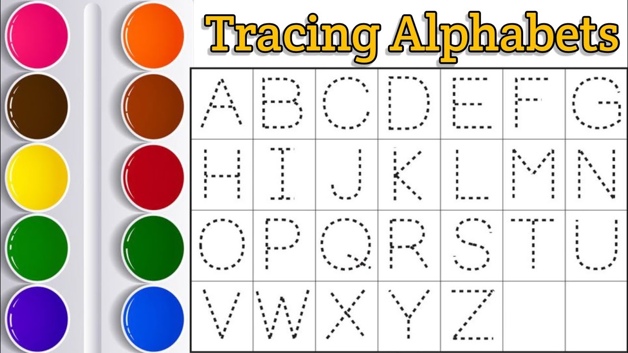 Tracing Alphabets | A to Z tracing for kids | Alphabet Worksheet ...