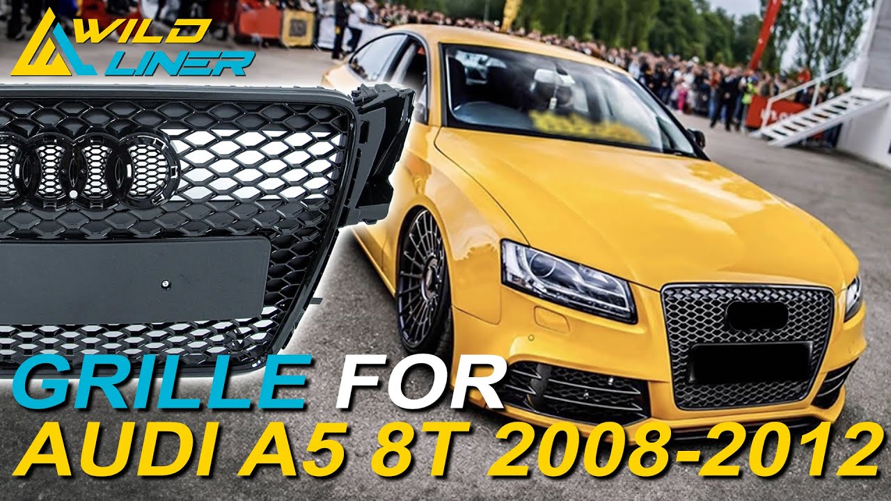 RS5 Honeycomb Black Front Grill For 2008-2012 AUDI A5 S5 B8 8T Fg100 ...