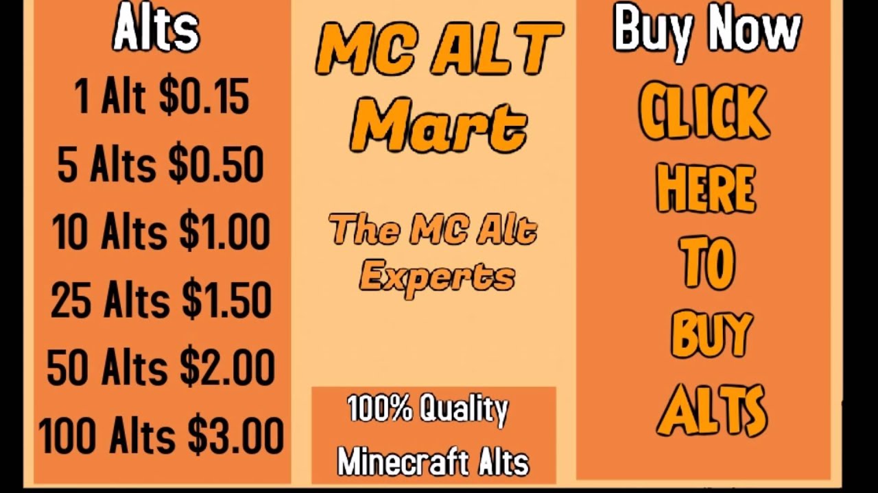 Minecraft Premium Alt Shop - YouTube