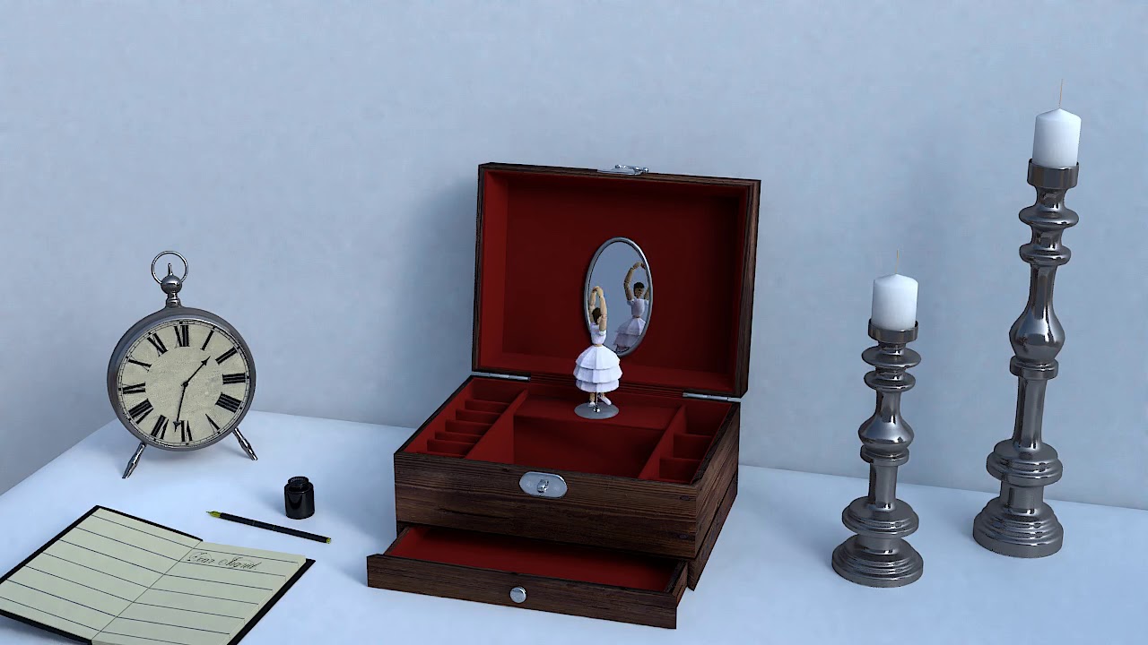 Ballerina Music Box (Blender Animation Art) - YouTube