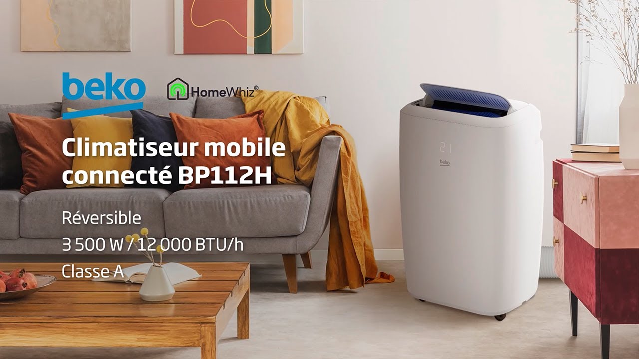 Beko | Climatiseur mobile connecté réversible BP112H - YouTube