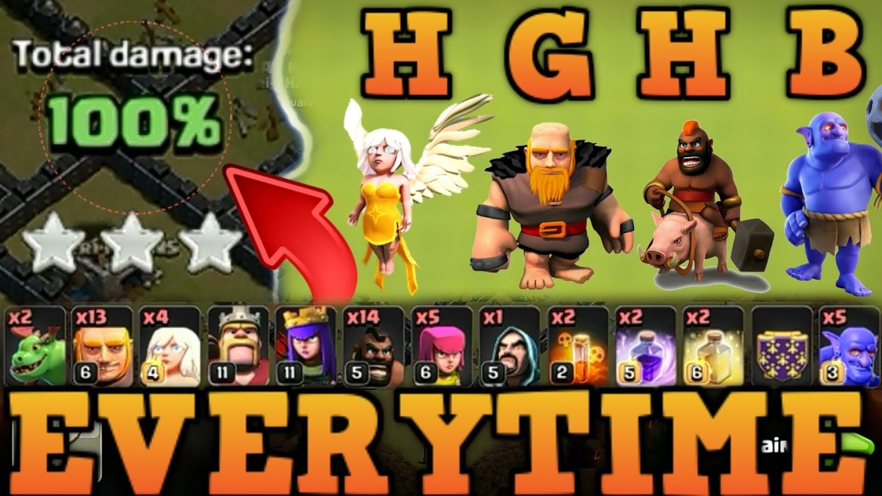 How to HGHB -- TH9 War Strategy -- Giant, Healers, Hogs,Bowler (HGHB ...
