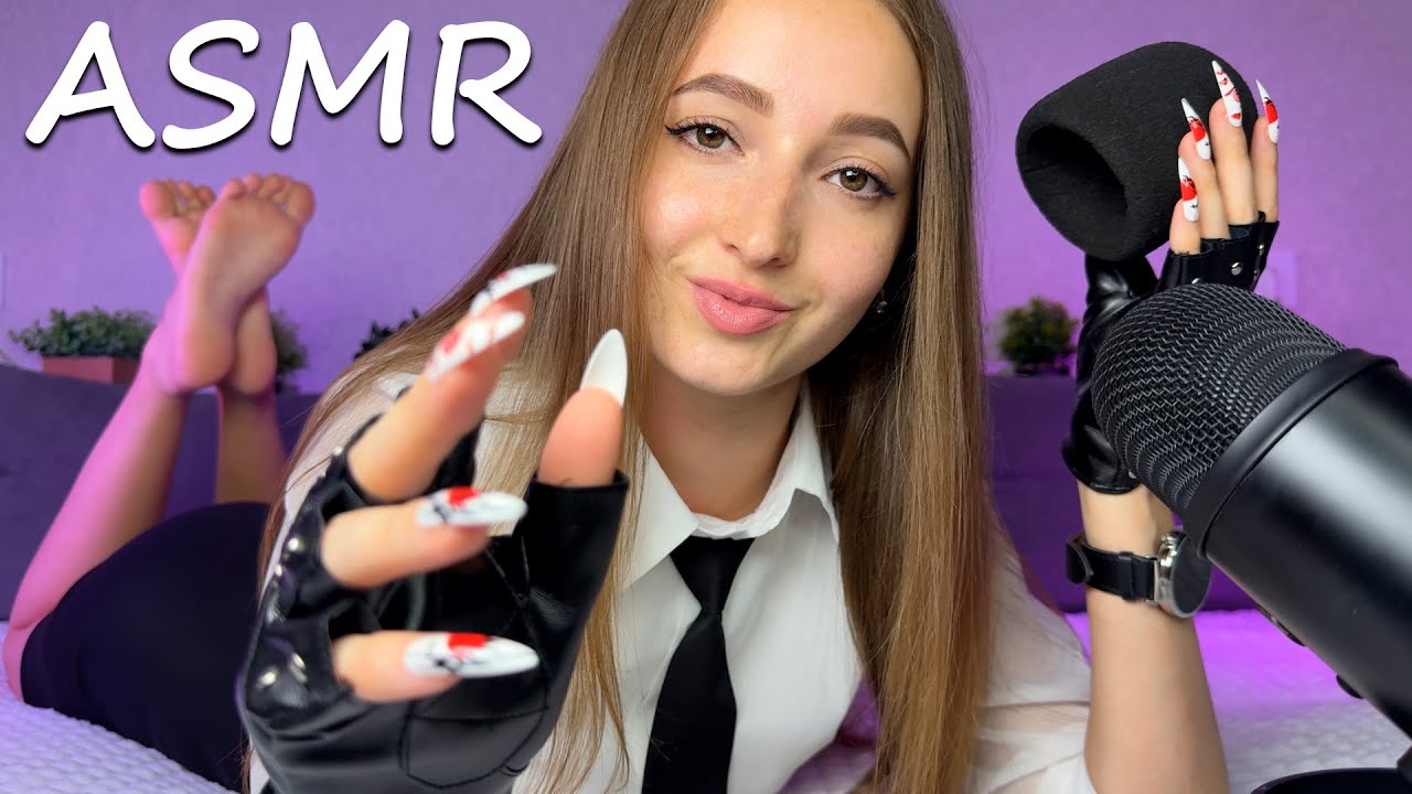 ASMR in the Pose | Muah Mouth Sounds & Leather Gloves | Mic Swirling 💋 ...