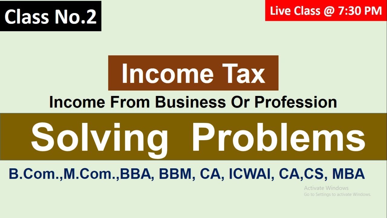 Computation of Income from Business : Income Tax - YouTube