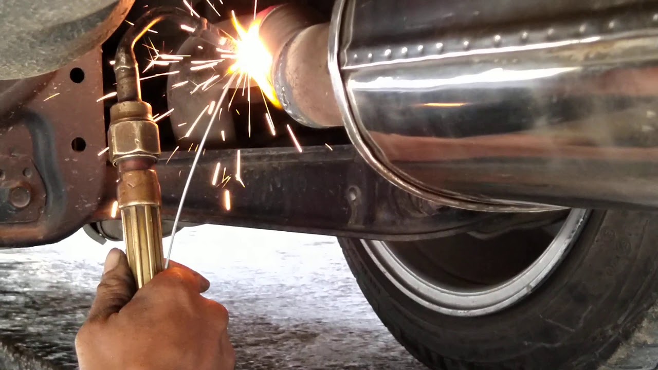 Cara Las Knalpot Mobil dengan las karbit - YouTube