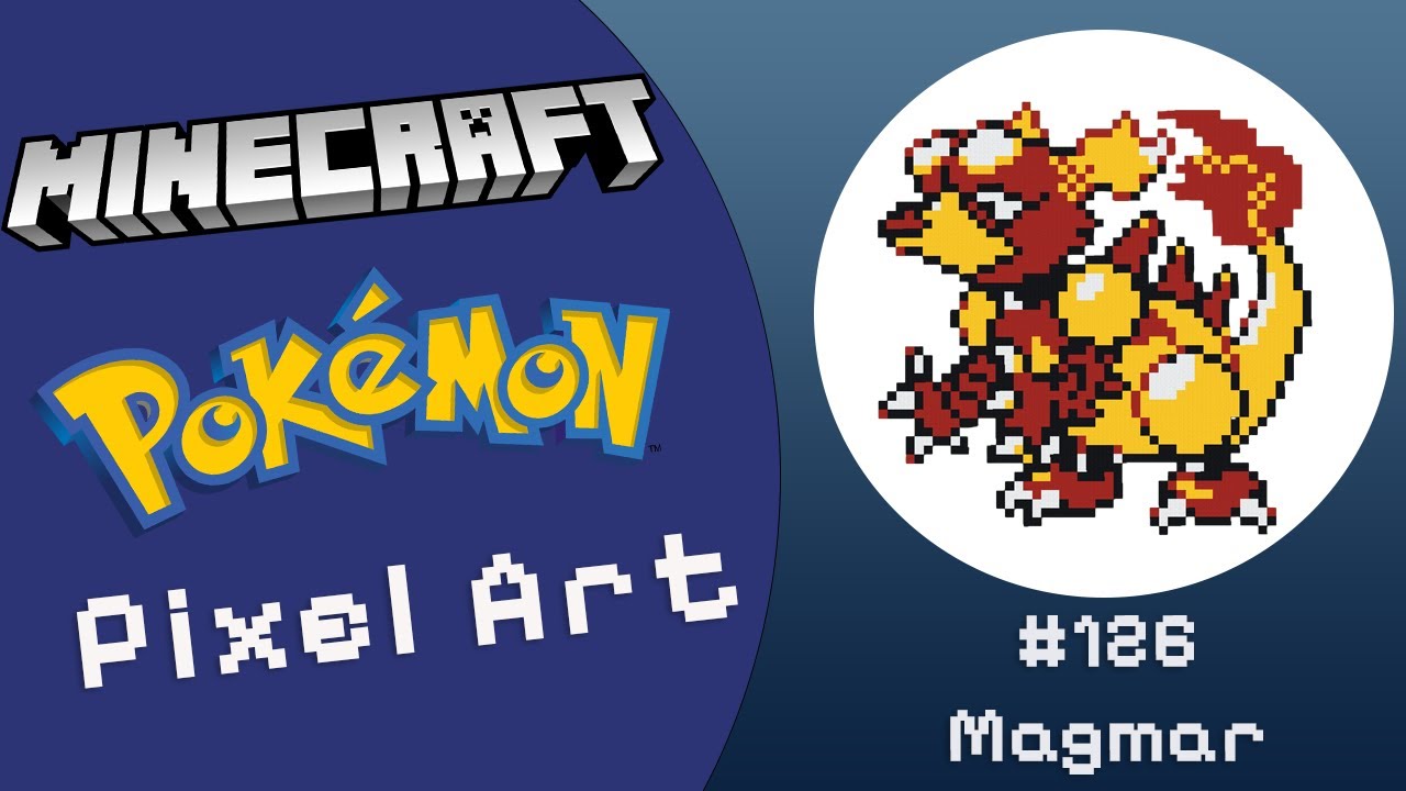 Minecraft Pokémon Pixel Art Timelapse - #126 Magmar - YouTube