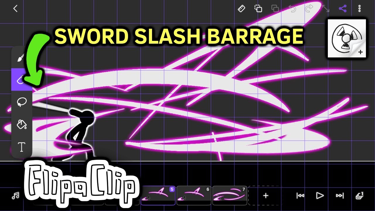 HOW TO ANIMATE SWORD SLASH BARRAGE EFFECT IN FLIPACLIP #flipaclip # ...