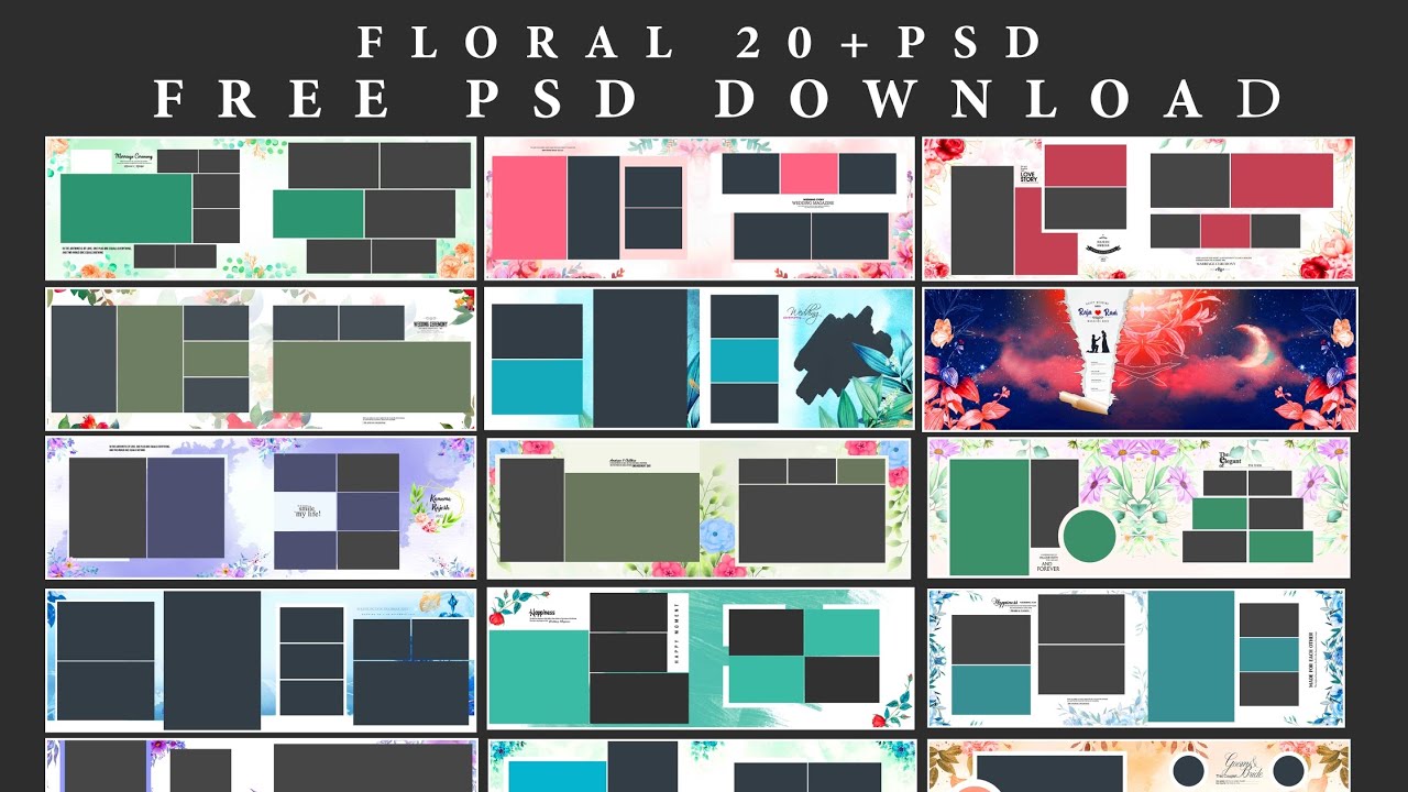 wedding album floral 20+ psd free download download link go to comment ...