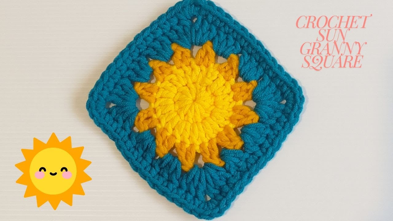 How to Crochet Granny Square | Crochet Sun Granny Square | Crochet ...