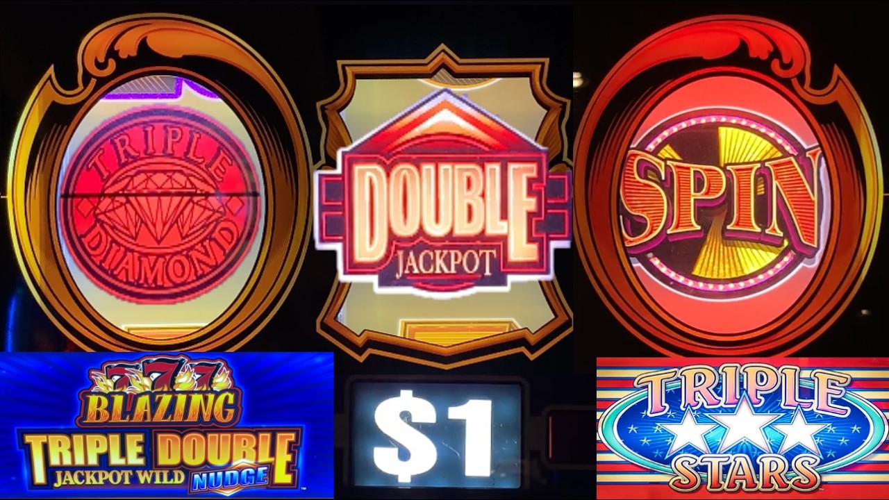 NUDGE O RAMA on Triple Double Jackpot Blazing 777 + $5 Triple Diamond ...