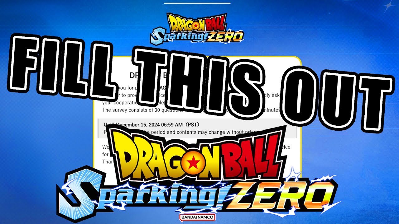 NEW OFFICIAL SPARKING! ZERO SURVEY - YouTube