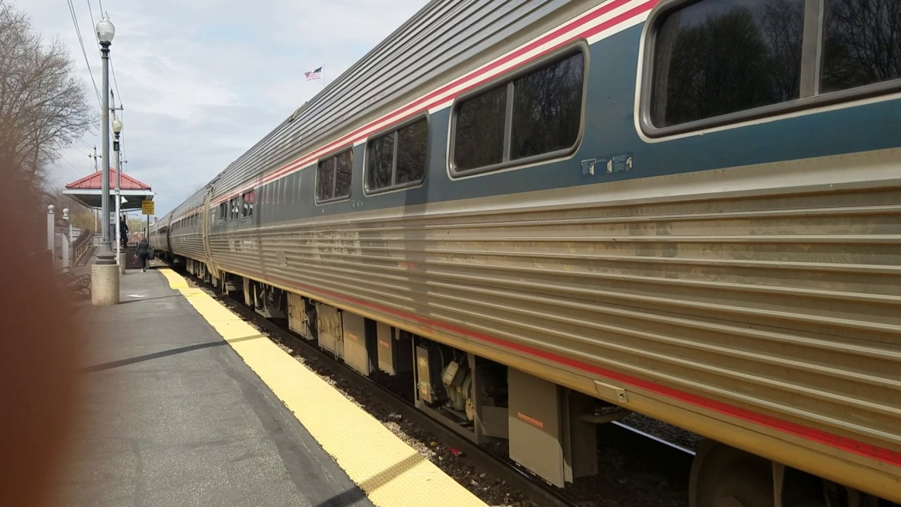 Amtrak's Downeaster entering Haverhill Station - YouTube