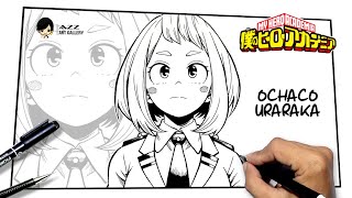 My Hero Academia-original graphite pencil drawing of Ochaco Uraraka ...