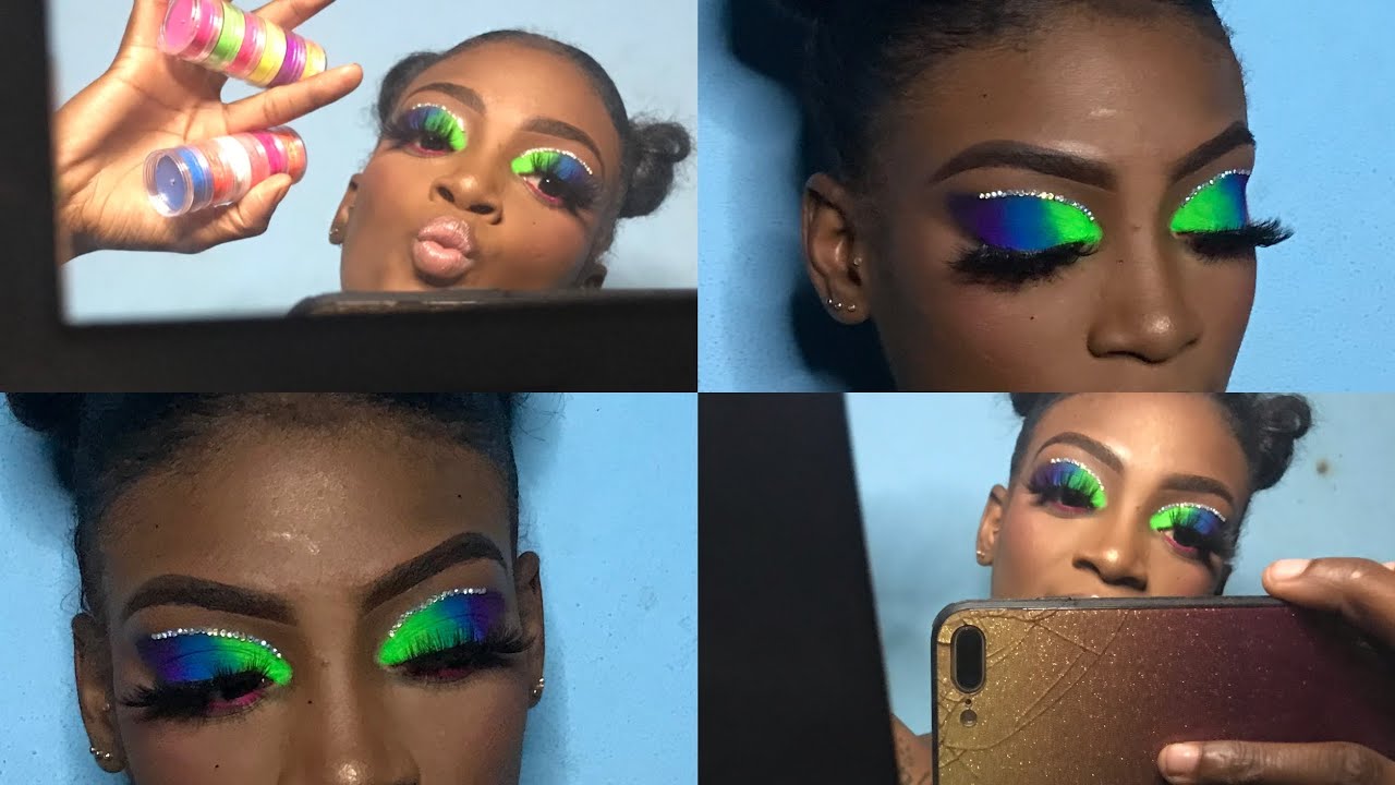 Cut Crease Using Neon Pigment - YouTube