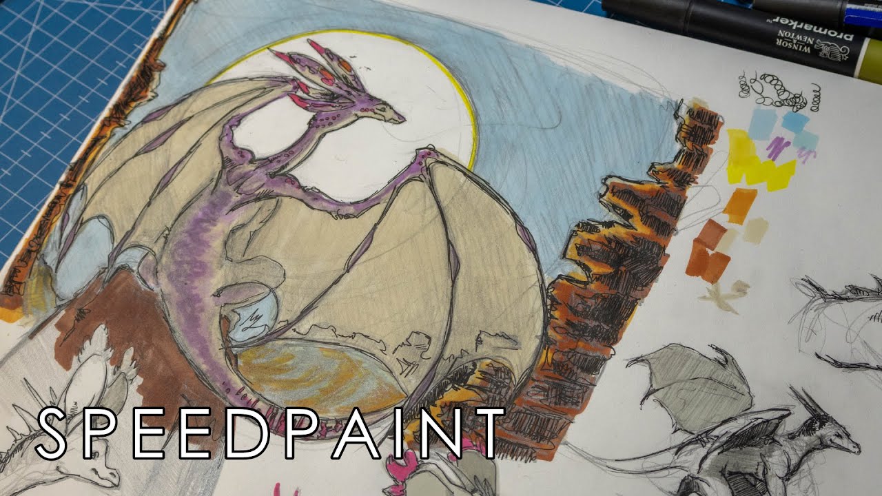 SPEEDPAINT | Sketching dragons! - YouTube