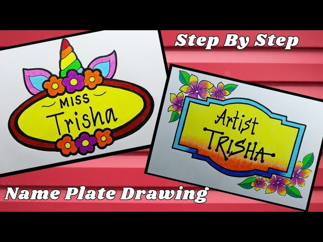 Coloring Name Plate Drawing Ideas For School Stainless Steel Name