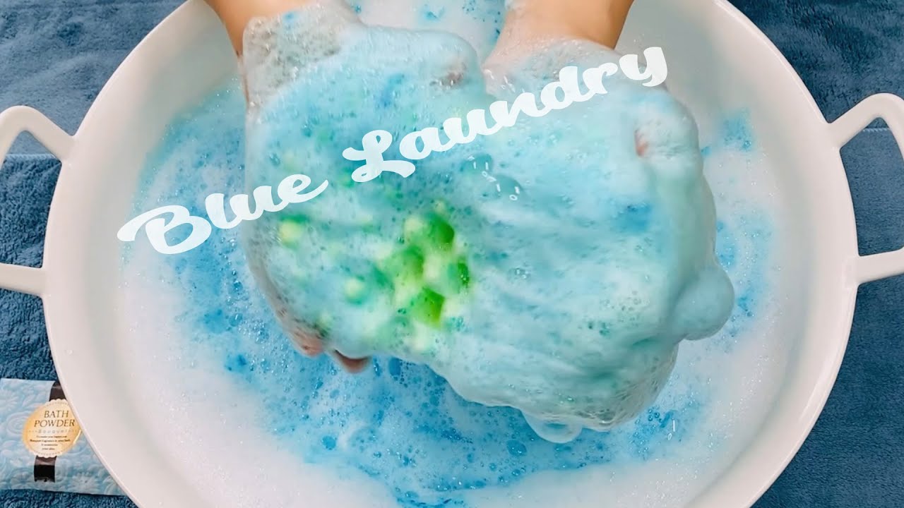 ASMR Sponge Squeeze 14.Blue Laundry - YouTube