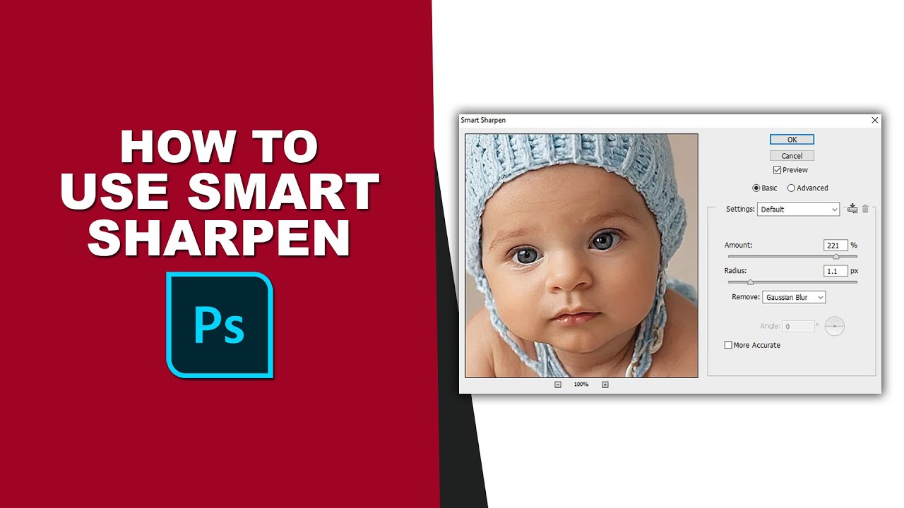 how to use smart sharpen in photoshop - YouTube