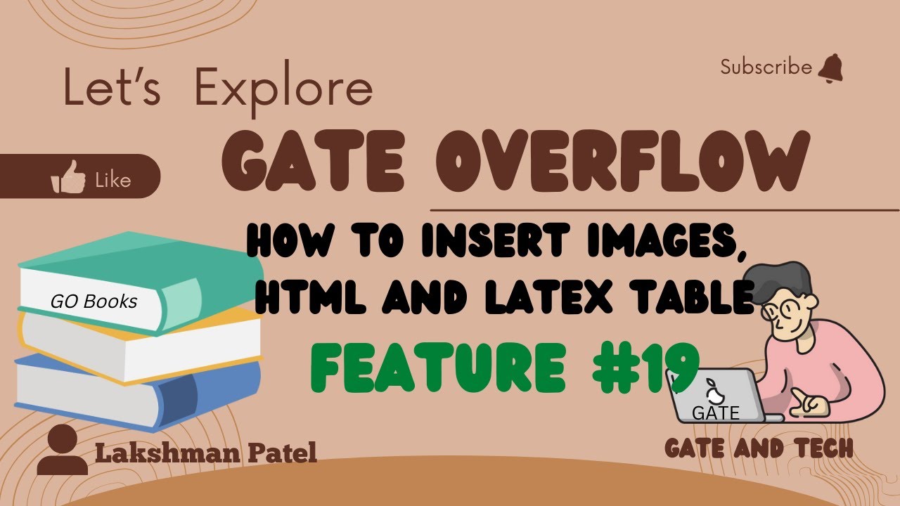 How TO INSERT IMAGES, HTML and LATEX TABLE | GATE Overflow Feature #19 ...