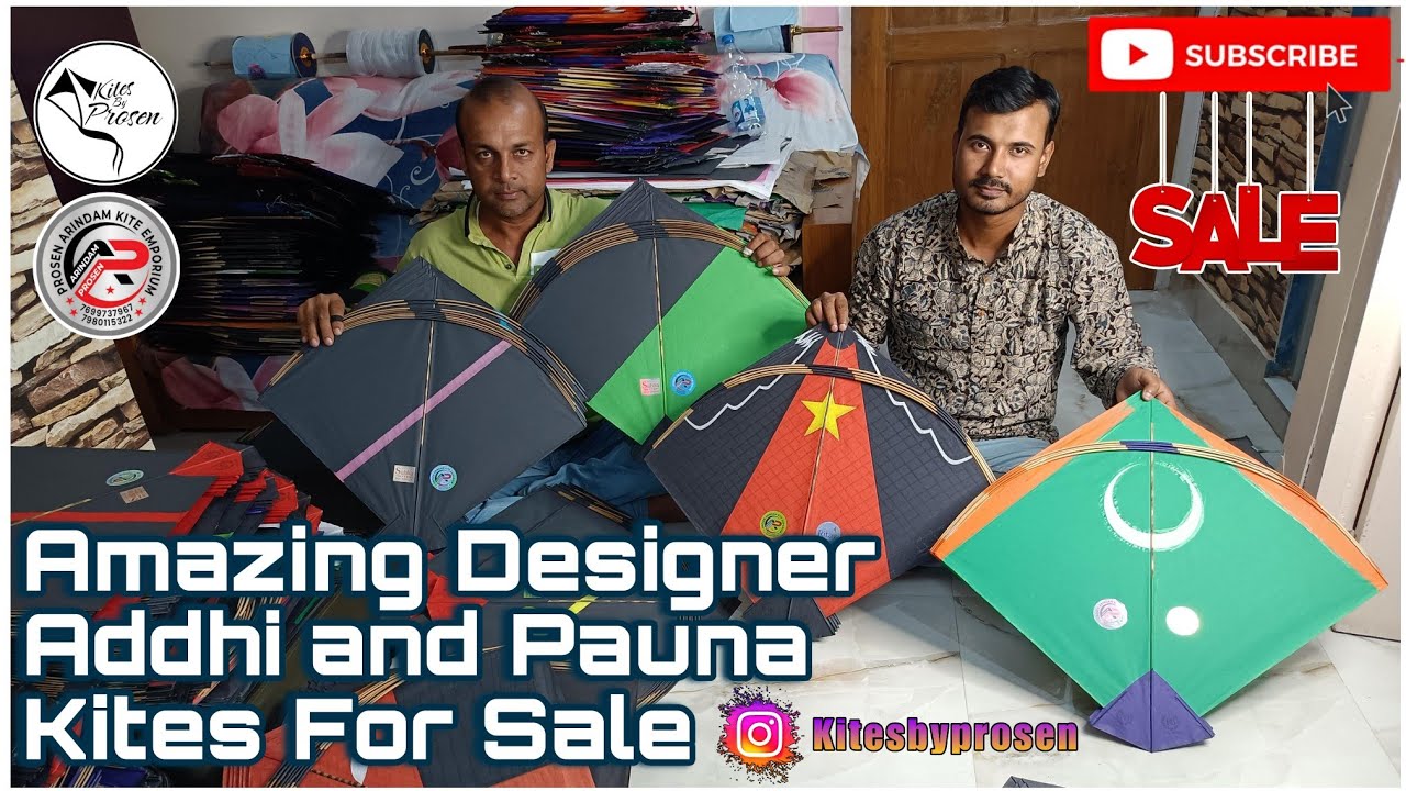 Amazing Designer Addhi and Pauna Kites ll kolkata kite market - YouTube