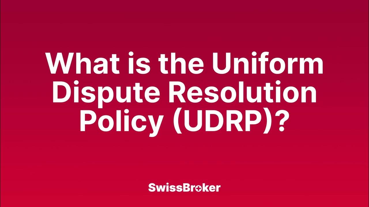 What is the meaning of the Uniform Dispute Resolution Policy (UDRP)? [Audio Explainer] - YouTube