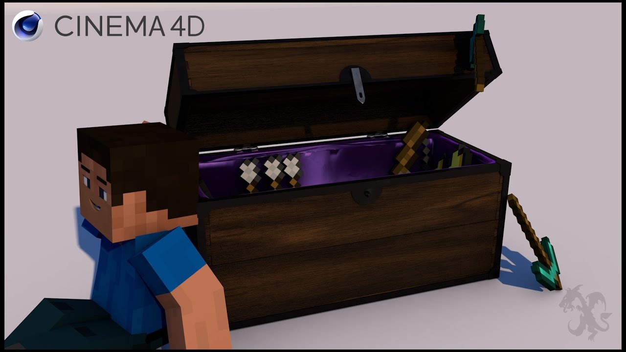 "Realistic" Minecraft Chest (C4D) by Xiuhcotal - YouTube