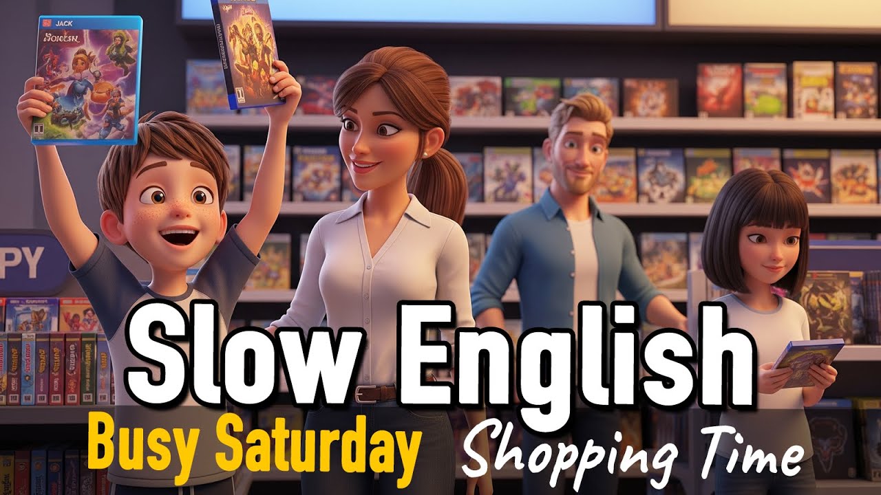 A Busy Saturday in Our Family | Shopping English | Slow Listening ...