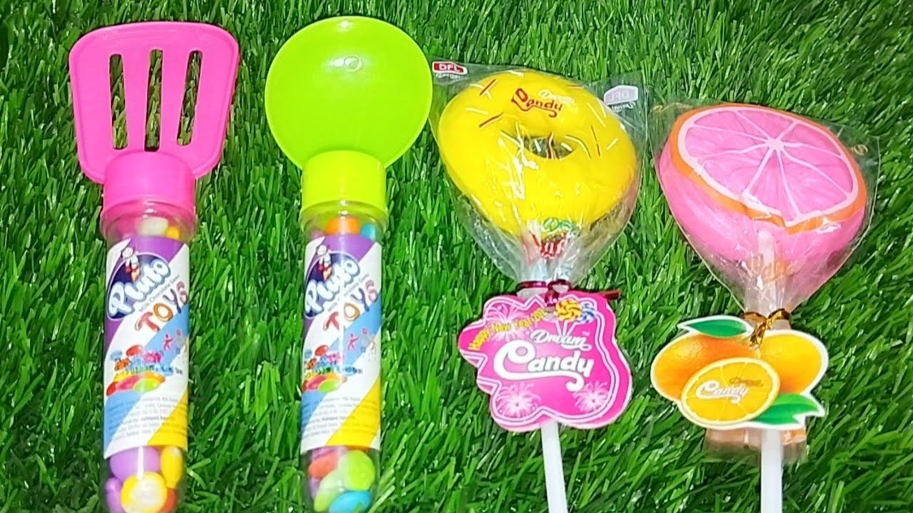Most Satisfying ASMR Video l Unboxing Giant Lollipop, Learn Colours ...
