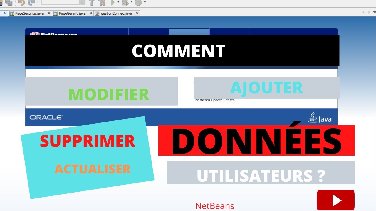 Projet@java 15 : COMMENT CRÉER UN BOUTON MODIFIER SUR UNE PAGE UTILISATEUR SOUS NETBEANS ? - YouTube