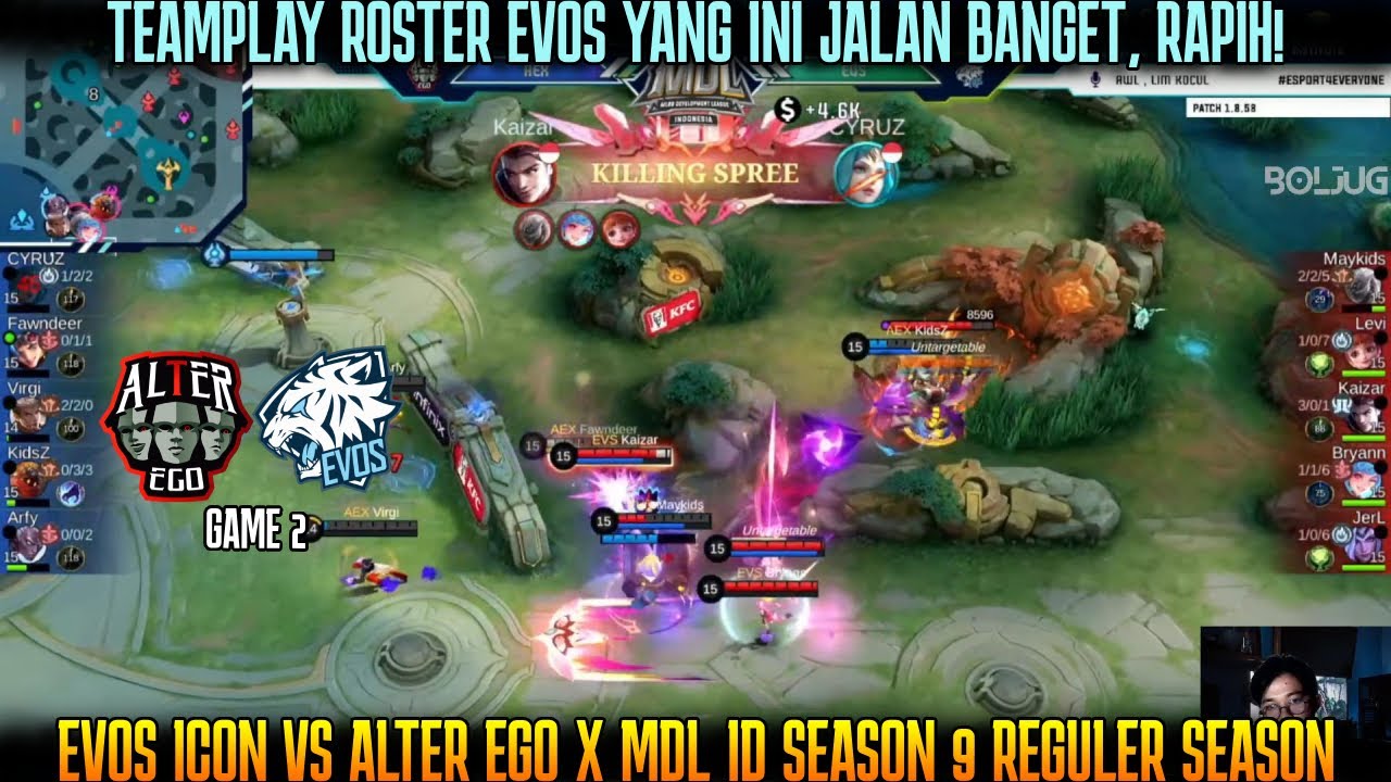 RAPIH BANGET SEKALI WAR LANGSUNG RATA ! GAME 2 EVOS VS ALTER EGO | MDL ...